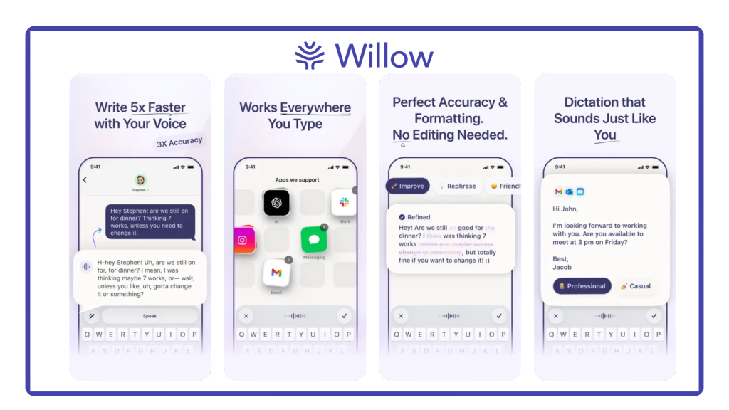 Willow Brings Viral AI Voice Keyboard to the iPhone, Promises 3x Better ...
