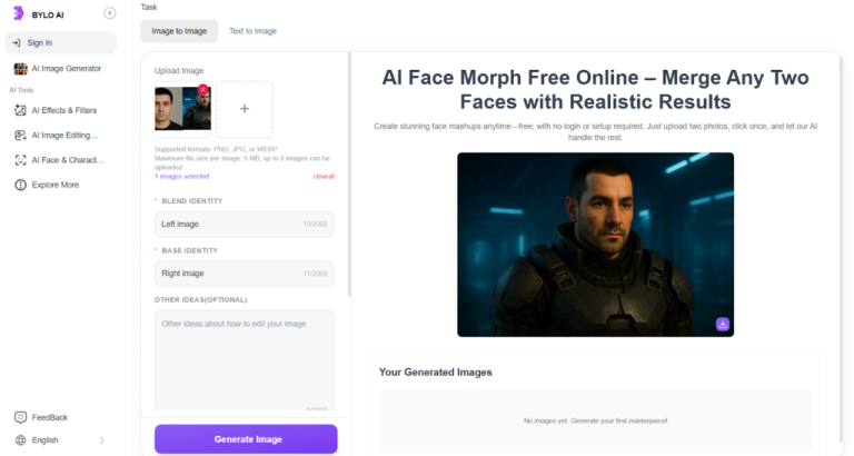 Merge Faces with Bylo AI Face Morph: See Your Future Baby Face and Age ...